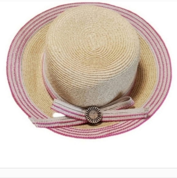 Caribbean Joe | Accessories | Caribbean Joe Pink Straw Floral Upf 5 ...